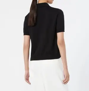 Max Mara Short-sleeved Knitted Polo Shirt - Black