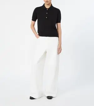 Max Mara Short-sleeved Knitted Polo Shirt - Black