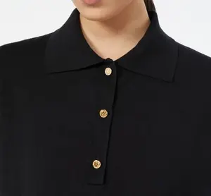 Max Mara Short-sleeved Knitted Polo Shirt - Black