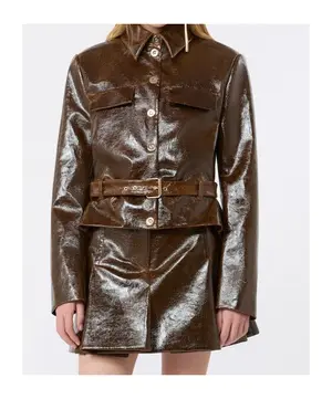 Sportmax Short, Coated Cotton Jacket With Worn Effect
