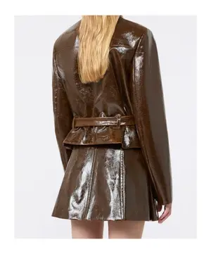 Sportmax Short, Coated Cotton Jacket With Worn Effect