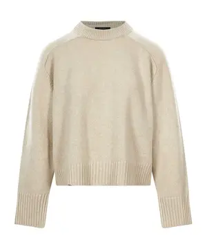 Soeur Soeur Slit-Cuff Ribbed-Trim Crew Neck Sweater No
