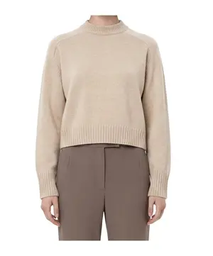 Soeur Slit-cuff Ribbed-trim Crew Neck Sweater - No