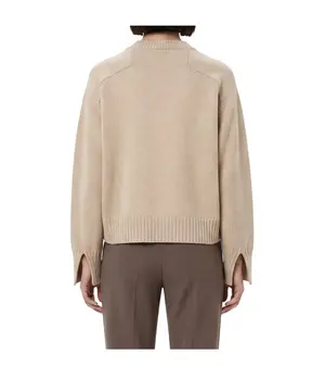 Soeur Slit-cuff Ribbed-trim Crew Neck Sweater - No