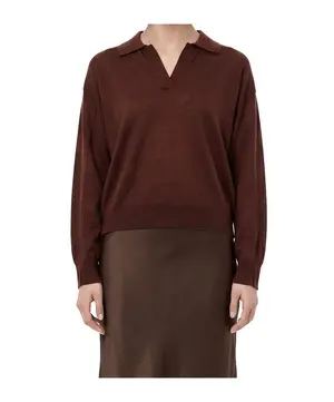 Soeur Ribbed V-neck Knit Top