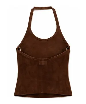 Stouls Leather Open-back Tank Top