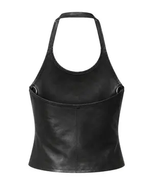 Stouls Leather Open-back Tank Top