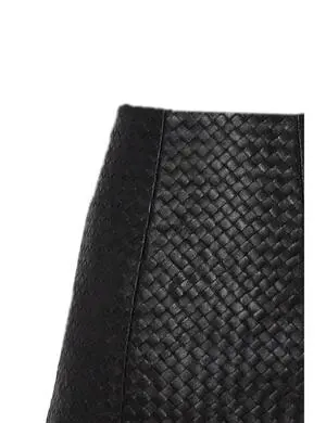 MANOKHI Woven Leather Mini Skirt