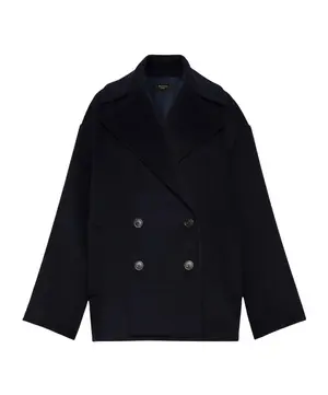 Max Mara Double-breasted Pea Coat - Navy Blue