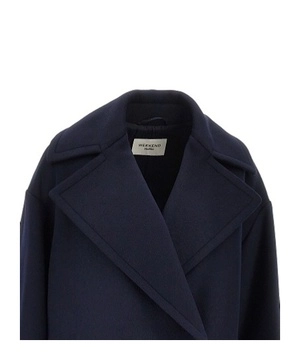Max Mara Double-breasted Pea Coat - Navy Blue