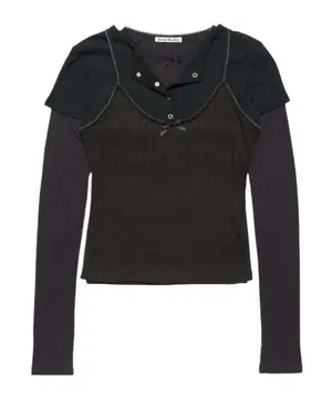Acne Studios Layered Jersey Shirt With Bow Detail