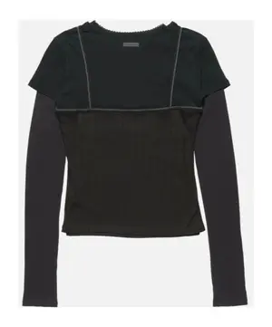 Acne Studios Layered Jersey Shirt With Bow Detail