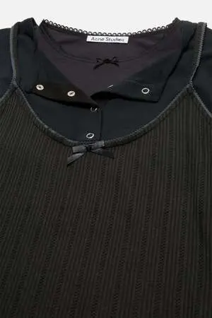 Acne Studios Layered Jersey Shirt With Bow Detail