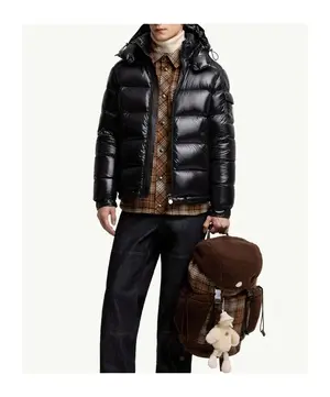 Moncler Maya Shiny Puffer Jacket - Black