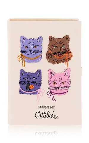 OLYMPIA LE-TAN Pardon My Cattitude Clutch - Neutral