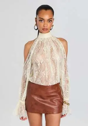 Hemant & Nandita Onir Cold Shoulder Lace Top