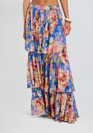 Hemant & Nandita Vanya Tiered Maxi Skirt