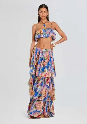 Hemant & Nandita Vanya Tiered Maxi Skirt