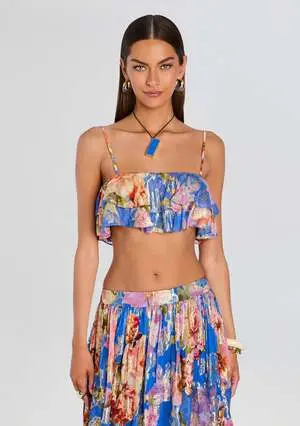 Hemant & Nandita Vanya Ruffle Top - Blue