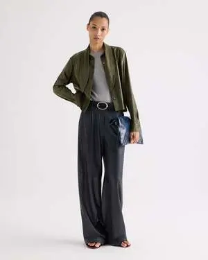TWP Hudson St Pant In Paper Leather - Midnight