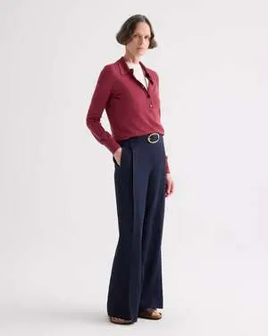 TWP Taite Pant In Coated Viscose Linen - Midnight