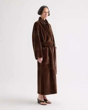 TWP Reversible Em Coat In Shearling