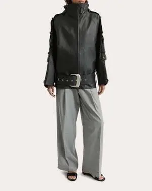 JOAEN Sara Oversized Leather Jacket