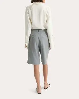 JOAEN Ila Pleated Wool Bermuda Shorts