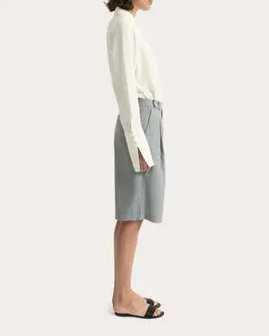 JOAEN Ila Pleated Wool Bermuda Shorts