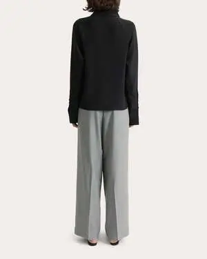 JOAEN Lea Silk Crepe Collared Shirt