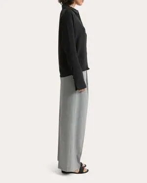 JOAEN Lea Silk Crepe Collared Shirt