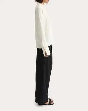 JOAEN Lea Silk Crepe Collared Shirt