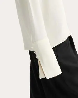 JOAEN Lea Silk Crepe Collared Shirt