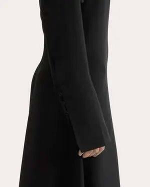 JOAEN Lea Silk Crepe Collared A-line Dress