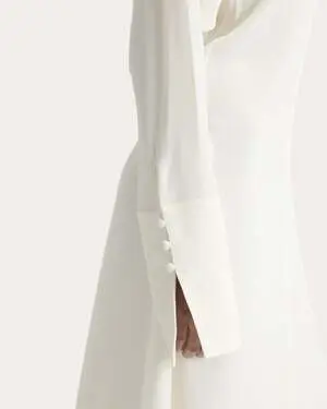 JOAEN Lea Silk Crepe Collared A-line Dress