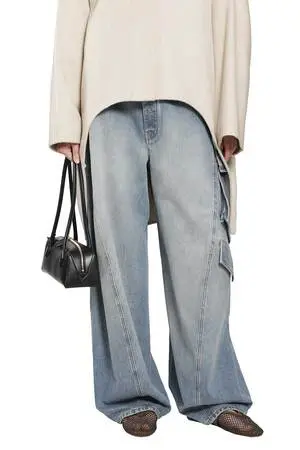 Alaïa Denim Cargo Pants - Blue