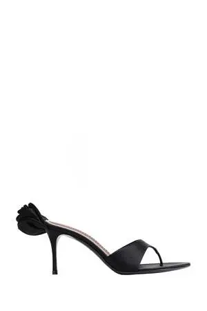 Magda Butrym Satin Thong Sandals - Black
