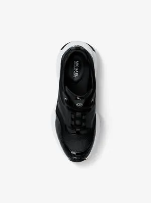 Michael Kors Kaia Mixed-media Trainer - Black
