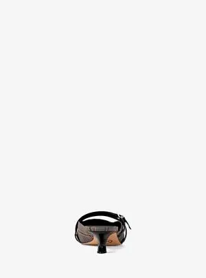 Michael Kors Yvette Plaid Print Kitten Mule