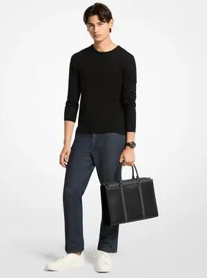 Michael Kors Cooper Pebbled Leather And Signature Logo Briefcase