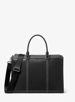 Michael Kors Cooper Pebbled Leather And Signature Logo Briefcase