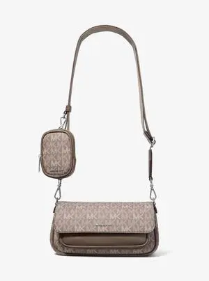 Michael Kors Jet Set Travel Small Signature Logo Crossbody Bag With Pouch - Grey