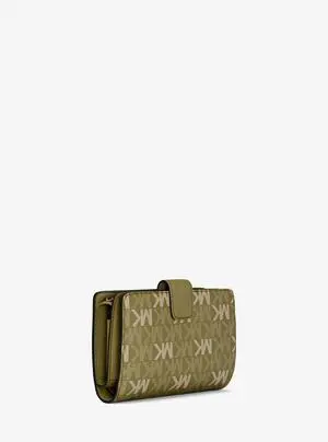 Michael Kors Jet Set Travel Medium Signature Logo Billfold Wallet