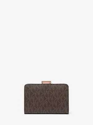 Michael Kors Jet Set Travel Small Signature Logo Billfold Wallet - Brown