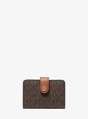 Michael Kors Jet Set Travel Small Signature Logo Billfold Wallet - Brown