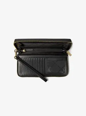 Michael Kors Jet Set Travel Houndstooth Print Continental Wristlet