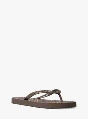 Michael Kors Plaid Print Flip Flop