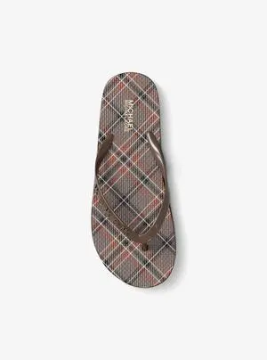 Michael Kors Plaid Print Flip Flop
