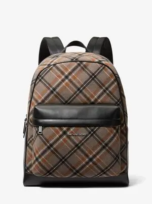 Michael Kors Pacey Plaid Print Wool Blend Backpack - Grey