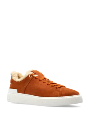 Balmain B-court Suede Sneakers With Wool Lining
